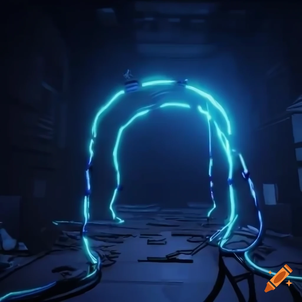 Vibrant colors representing internet data flowing through wires on Craiyon