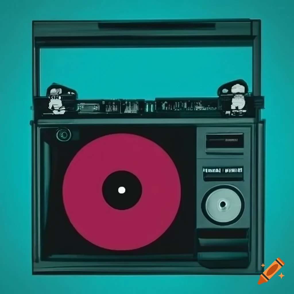 Vintage cartoon record player on Craiyon