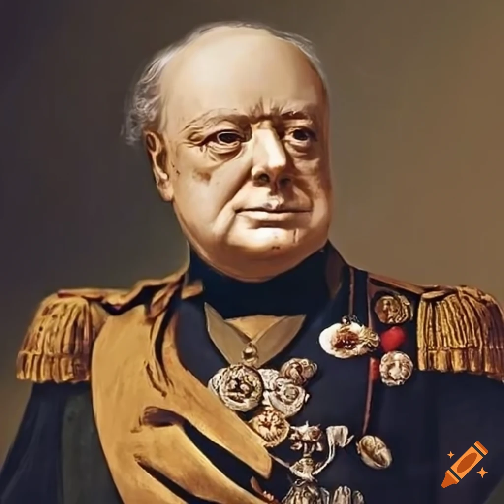 Winston churchill in napoleon bonaparte costume on Craiyon