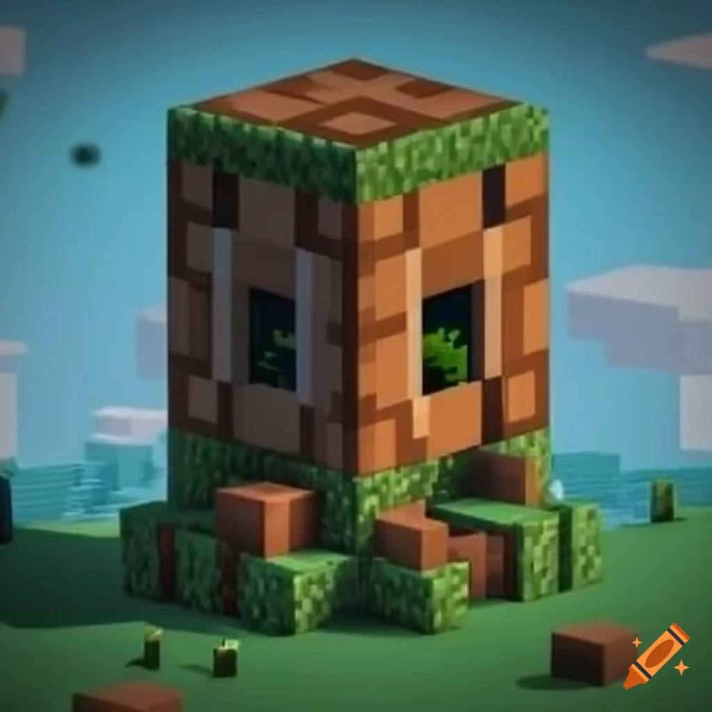 Minecraft cube server logo on Craiyon
