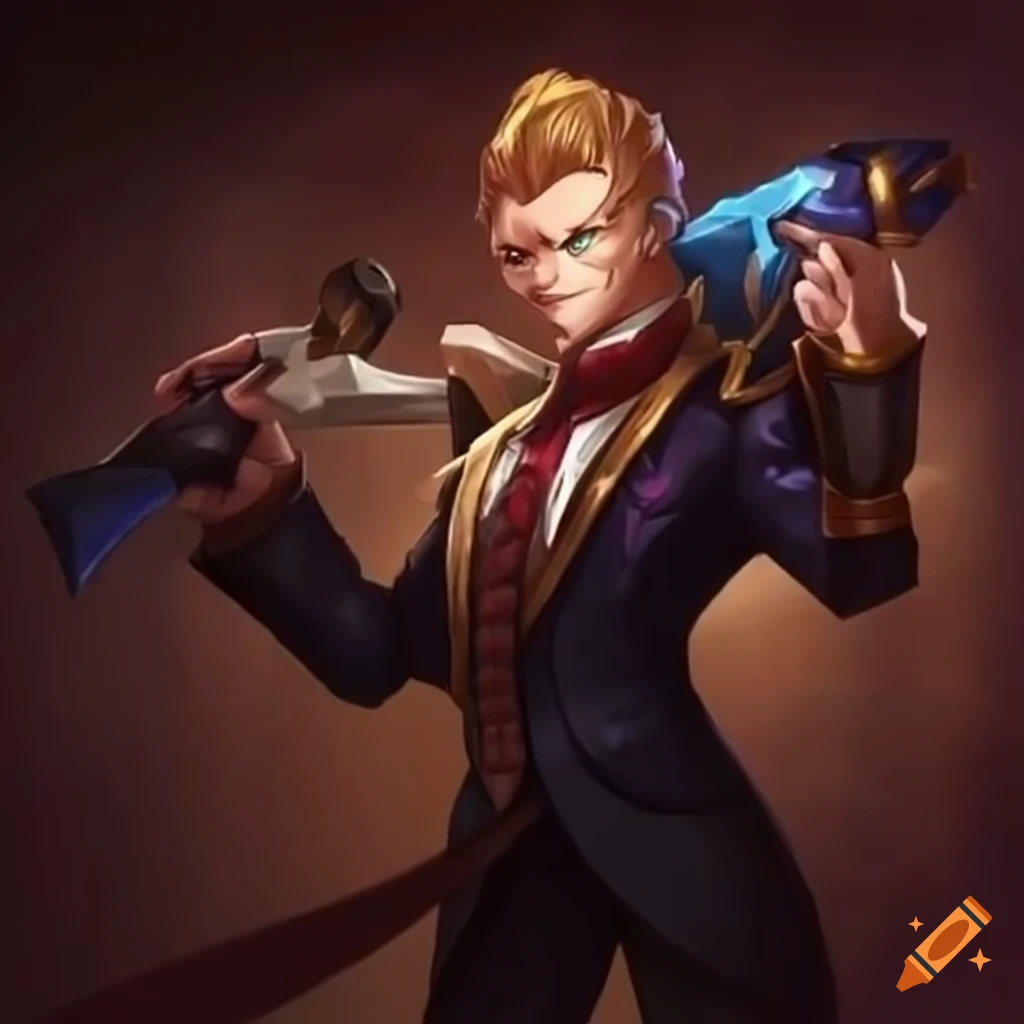 Nolan, character from mobile game mobile legends on Craiyon