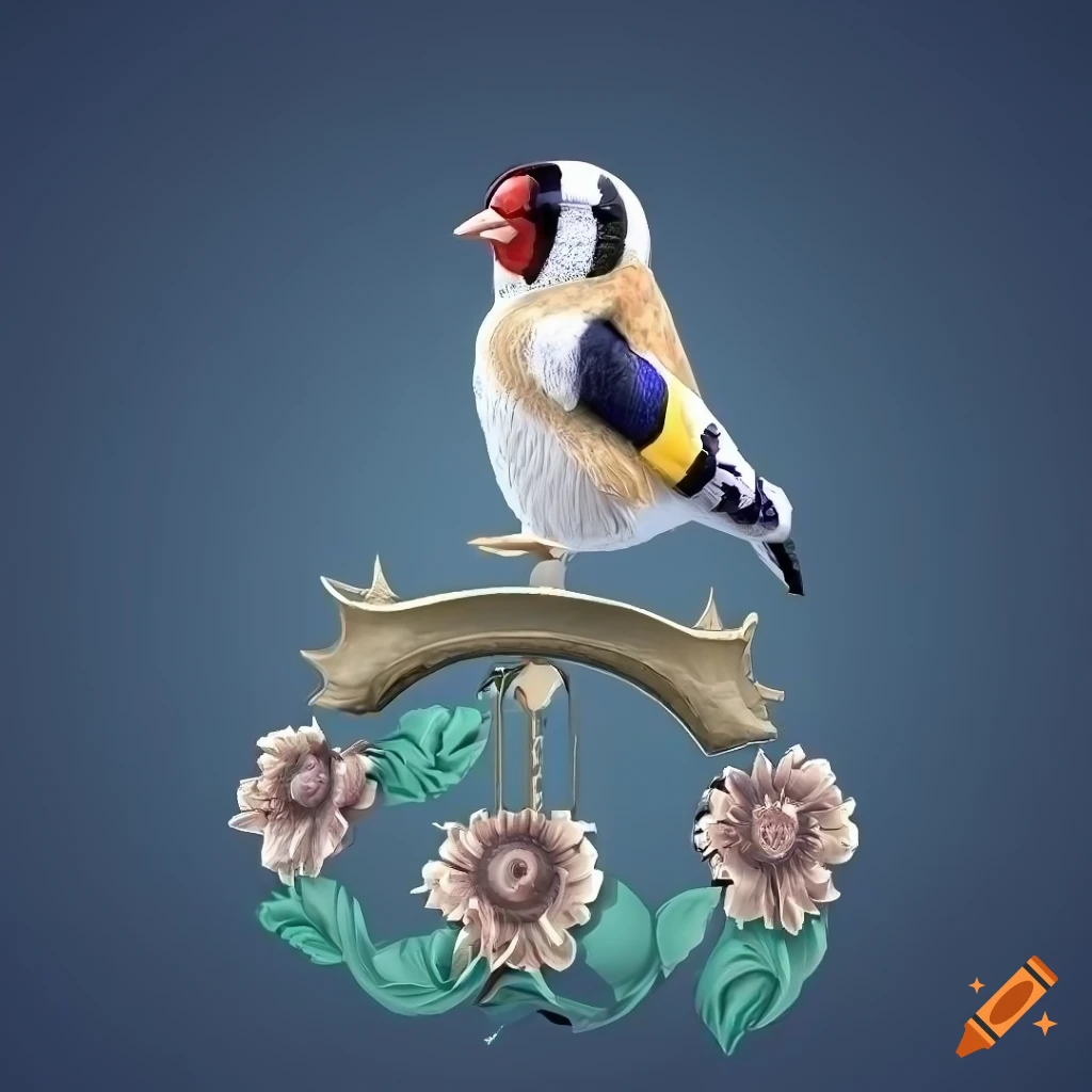 Detailed illustration of a european goldfinch bird on Craiyon