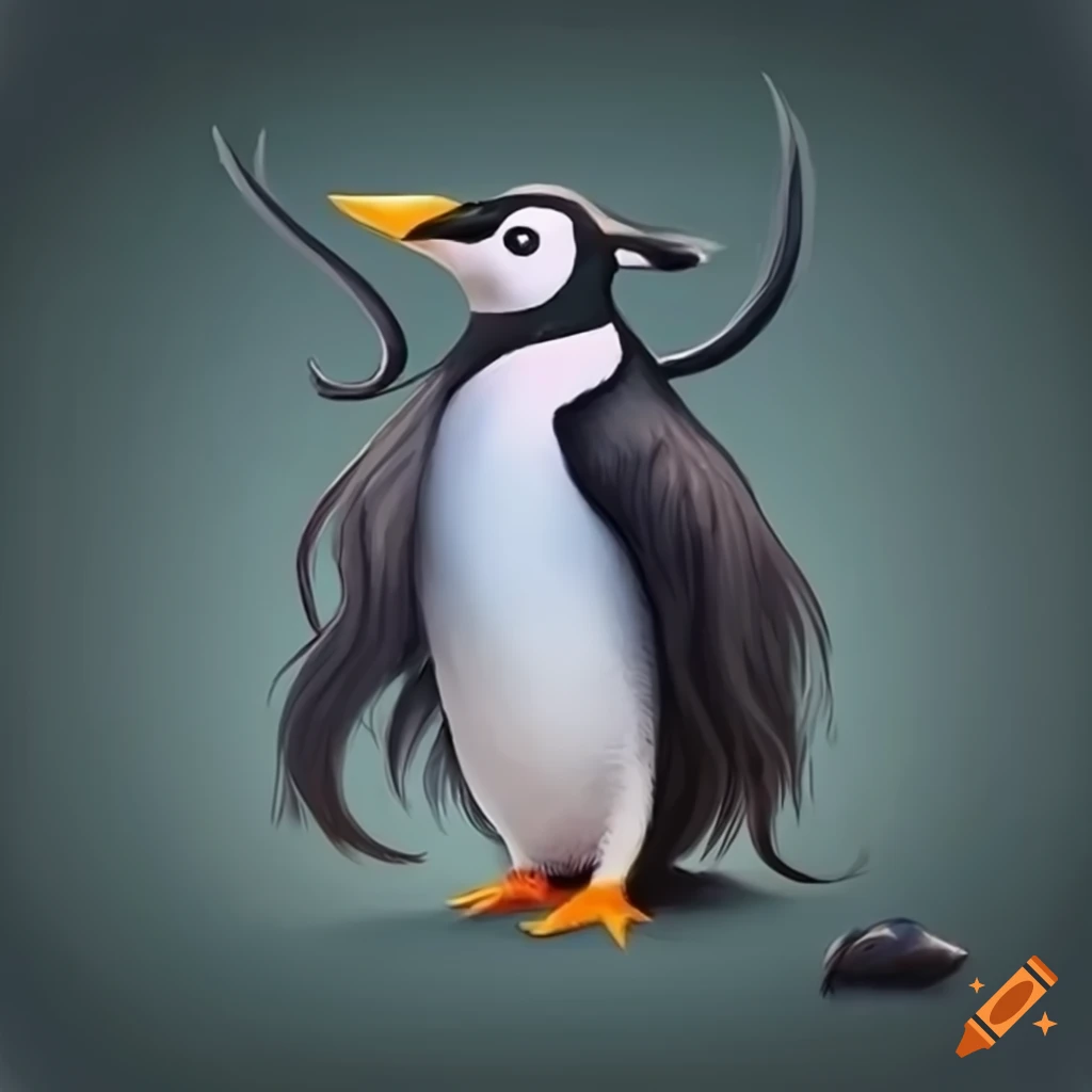 Smart penguin on Craiyon