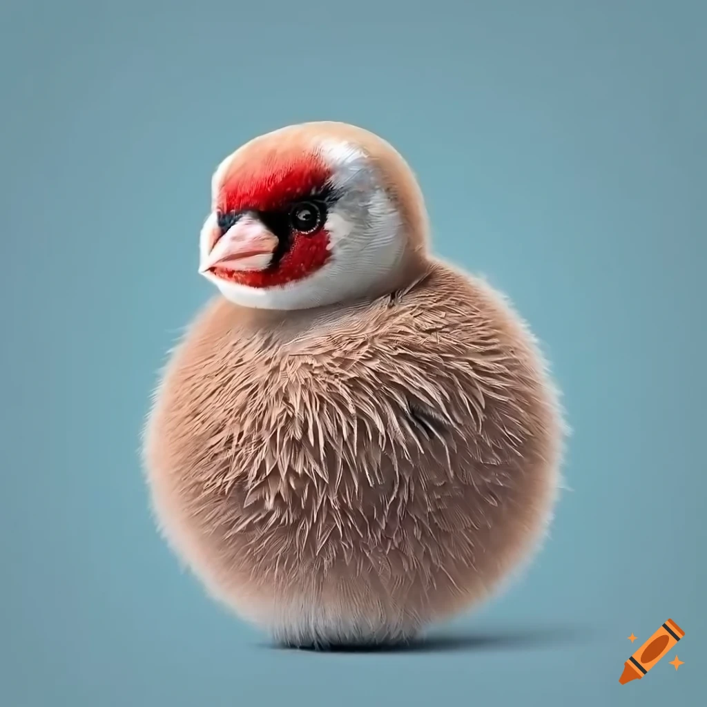 Adorable fluffy brown goldfinch bird on Craiyon