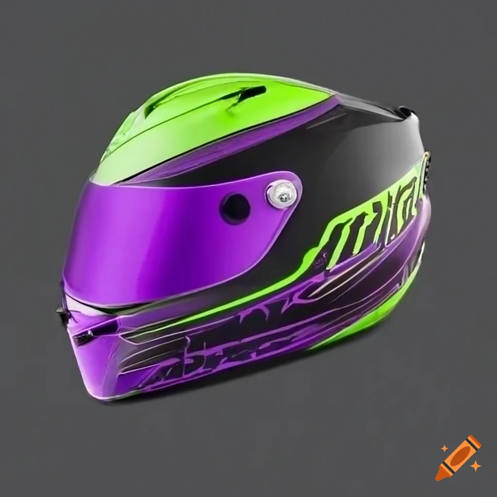 Black Purple And Lime Race Helmet Design black-purple-and-lime-race-helmet-design