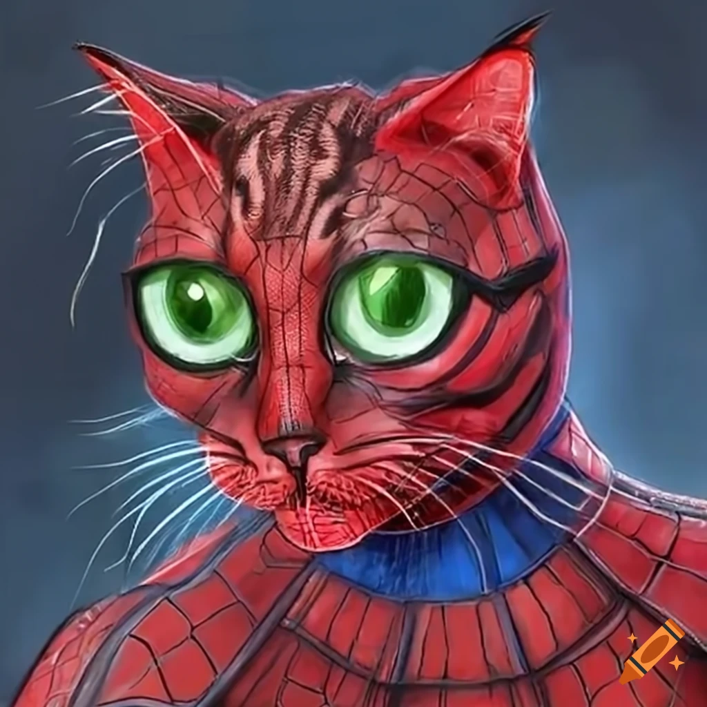 Cat wearing a spider-man costume on Craiyon