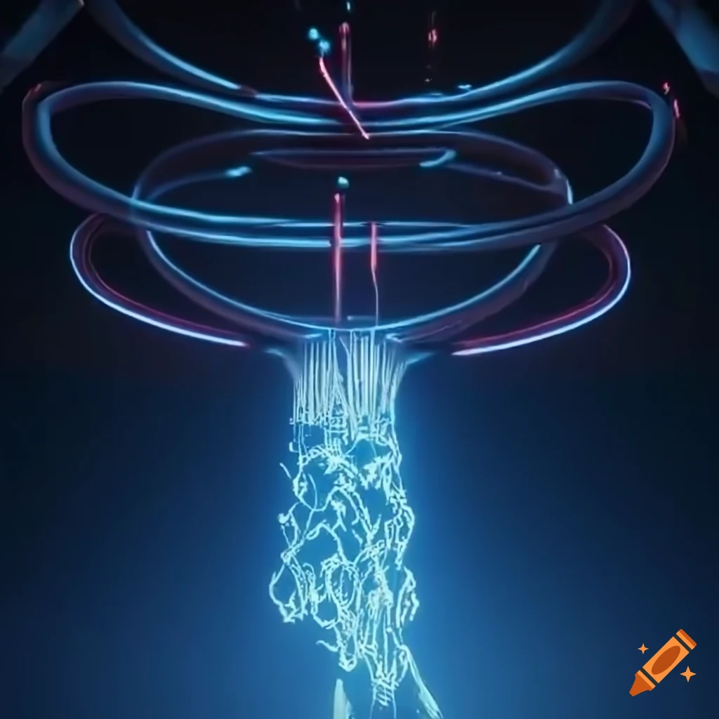 Vibrant digital art of glowing wires and internet data on Craiyon