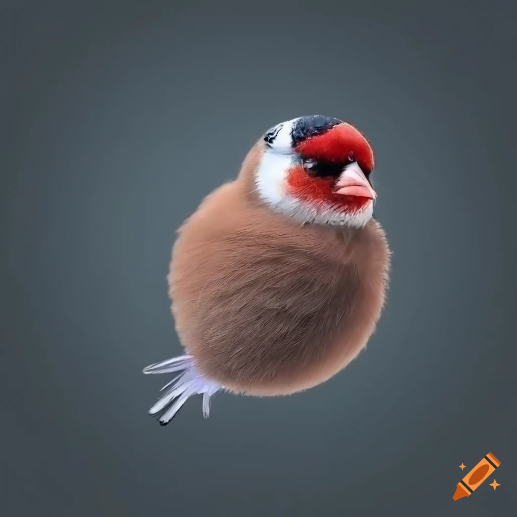 Adorable fluffy goldfinch bird on Craiyon