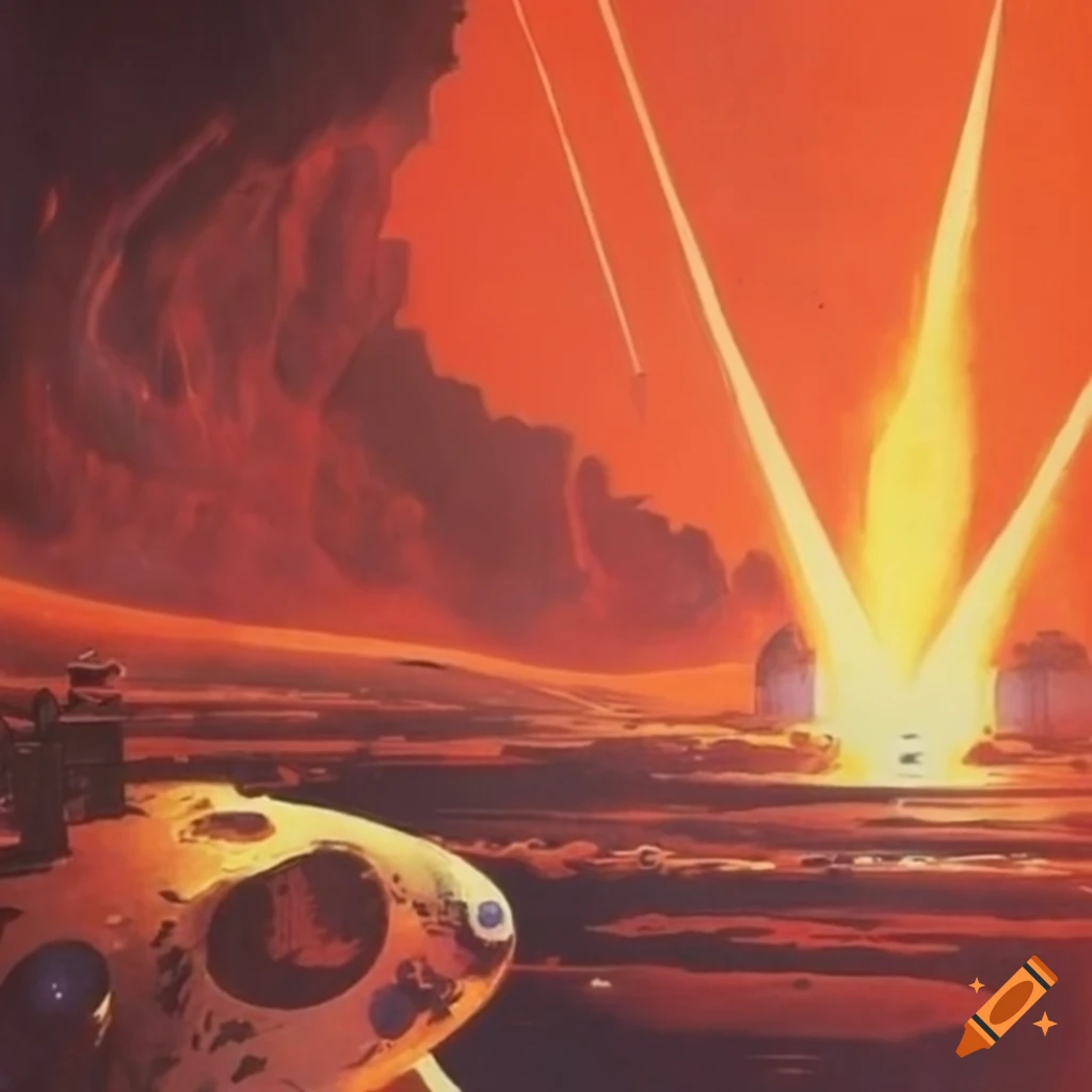 Sci fi Art Of The Sky Burning Up On Mars