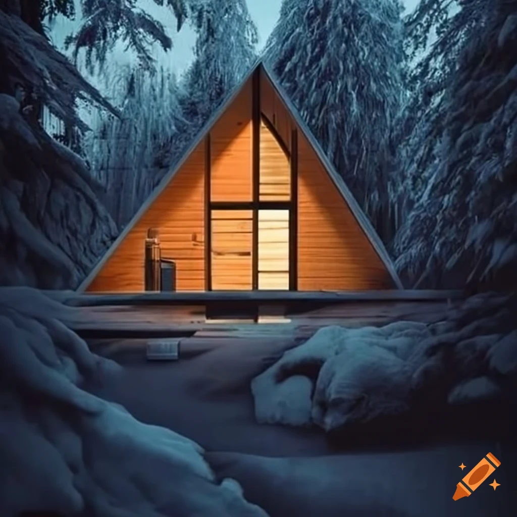 Cozy minimal cabin architecture