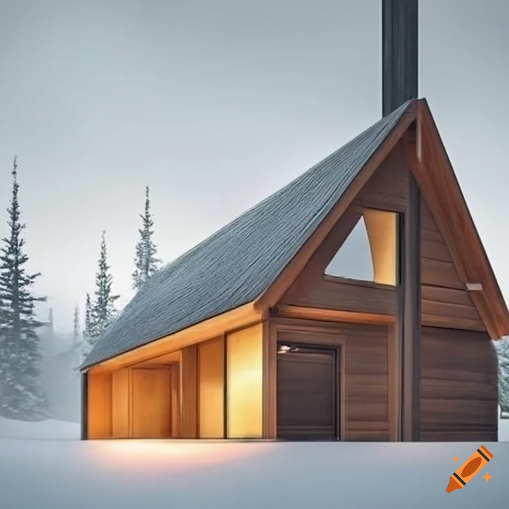 Cozy minimal cabin architecture