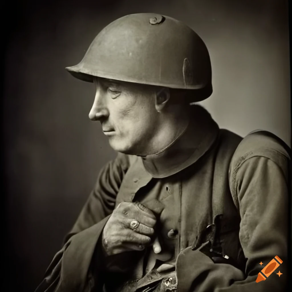 Portrait of a man from world war 1 on Craiyon