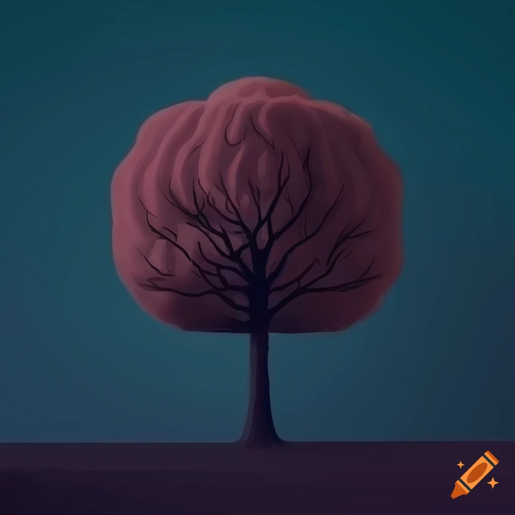Minimalistic digital art of trees