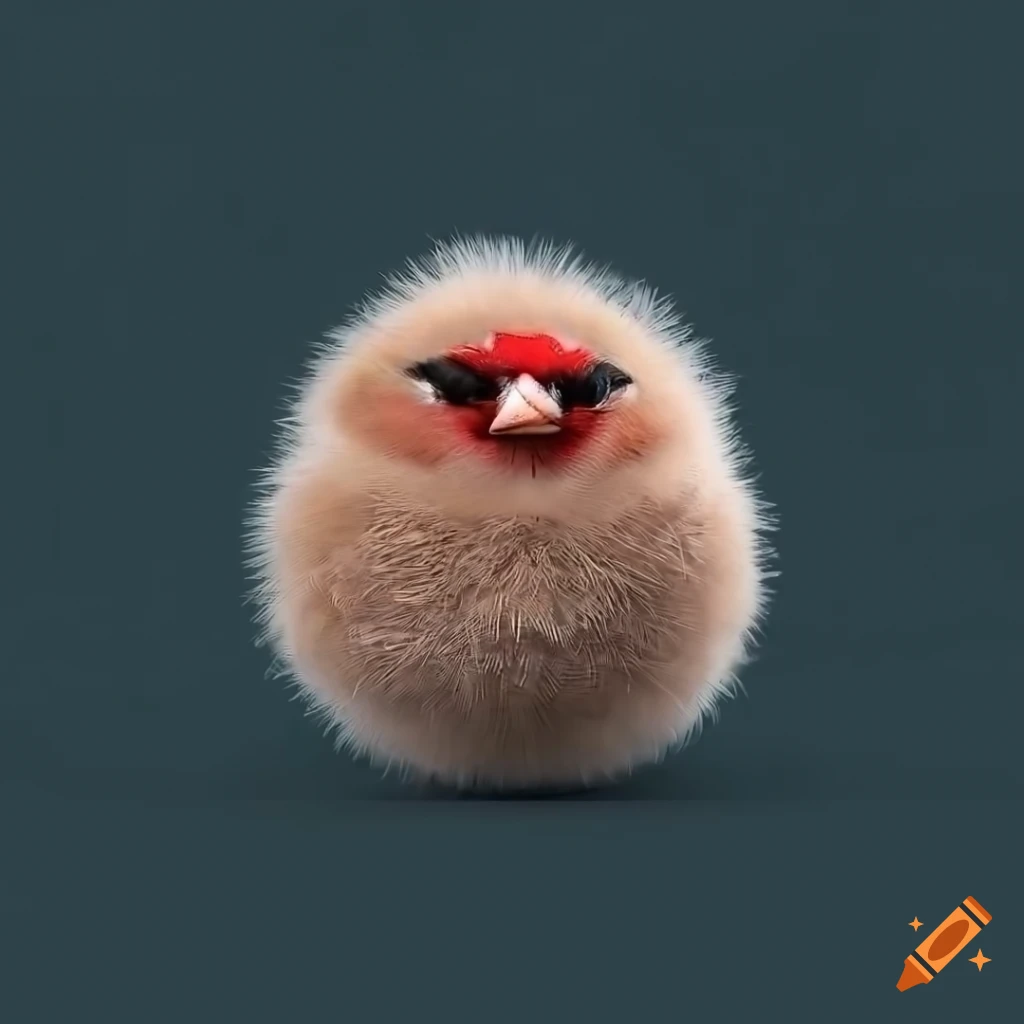 Adorable fluffy goldfinch bird