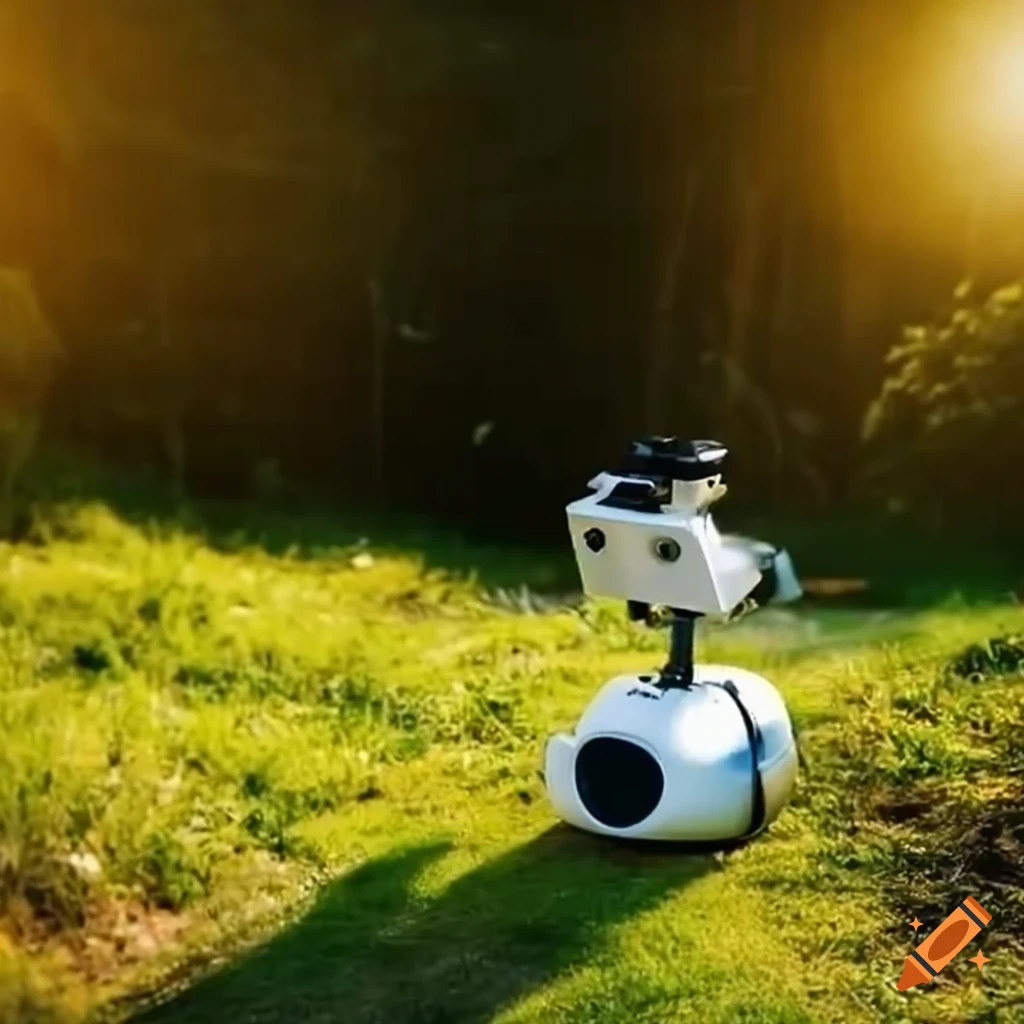 Friendly robot enjoying the sunny valley on Craiyon