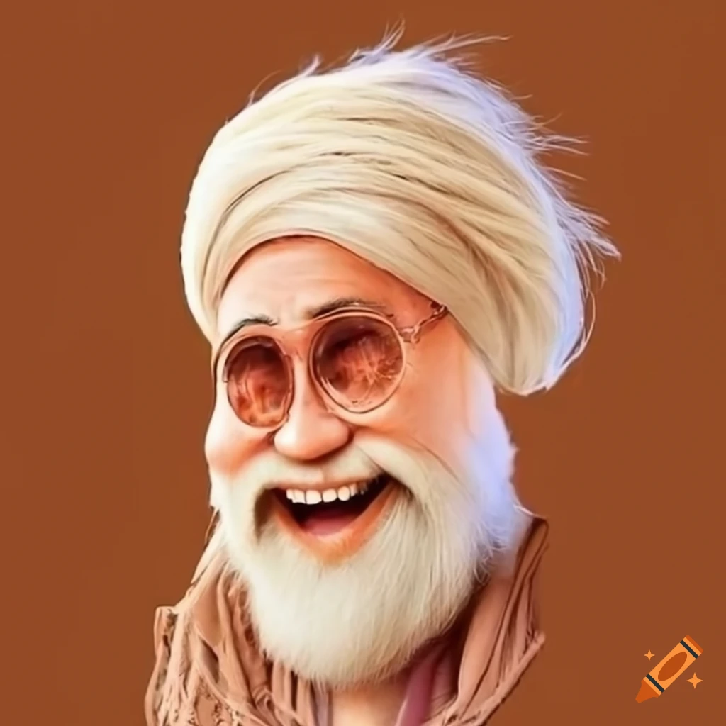 Funny image of a smiling old mullah on Craiyon