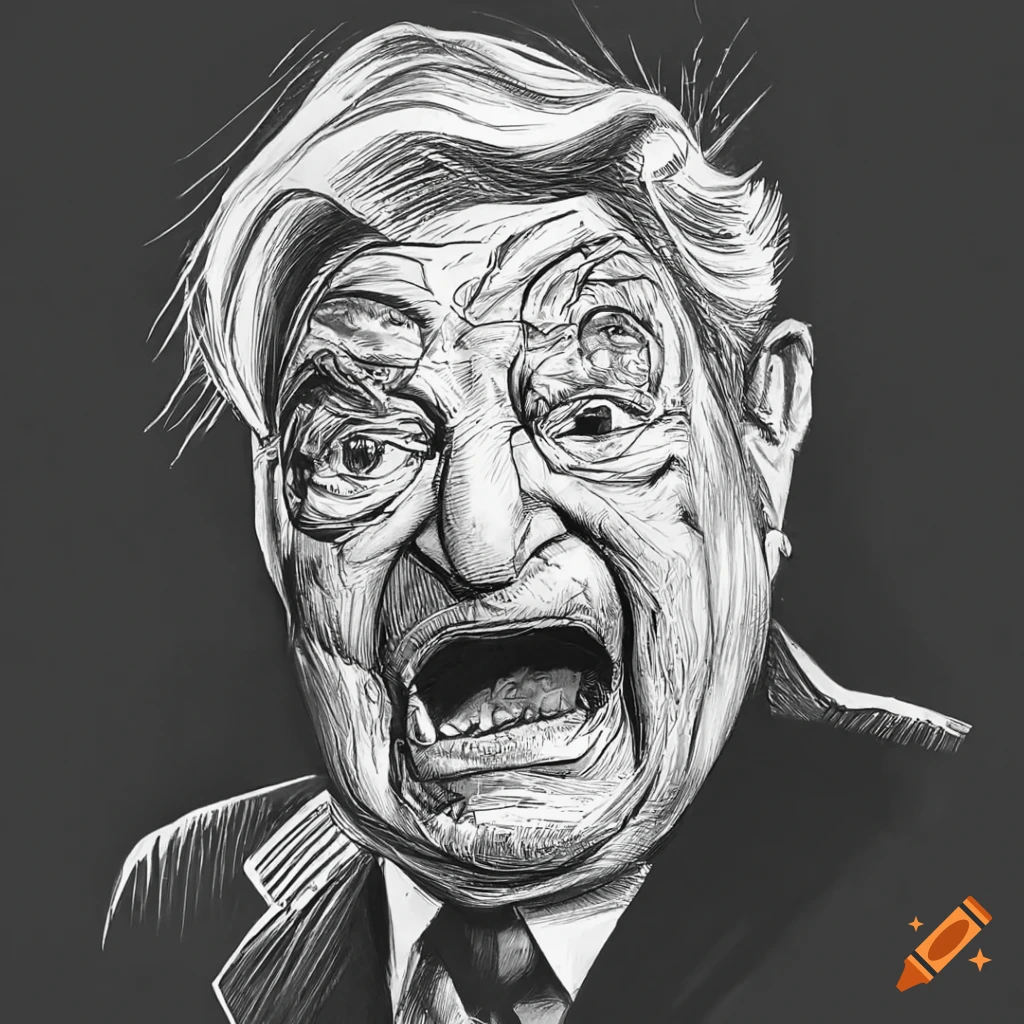 Manga drawing of crying françois legault on Craiyon