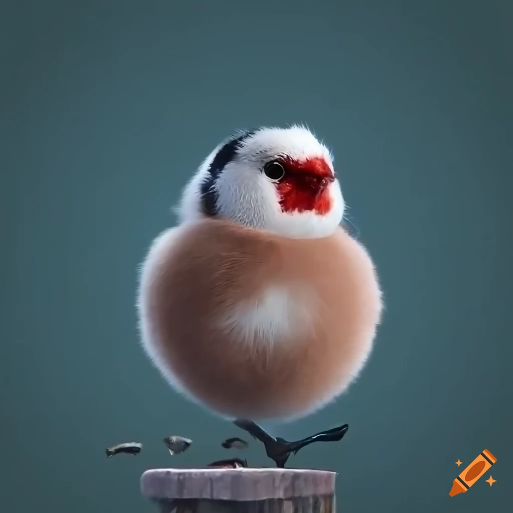 Adorable fluffy goldfinch bird on Craiyon