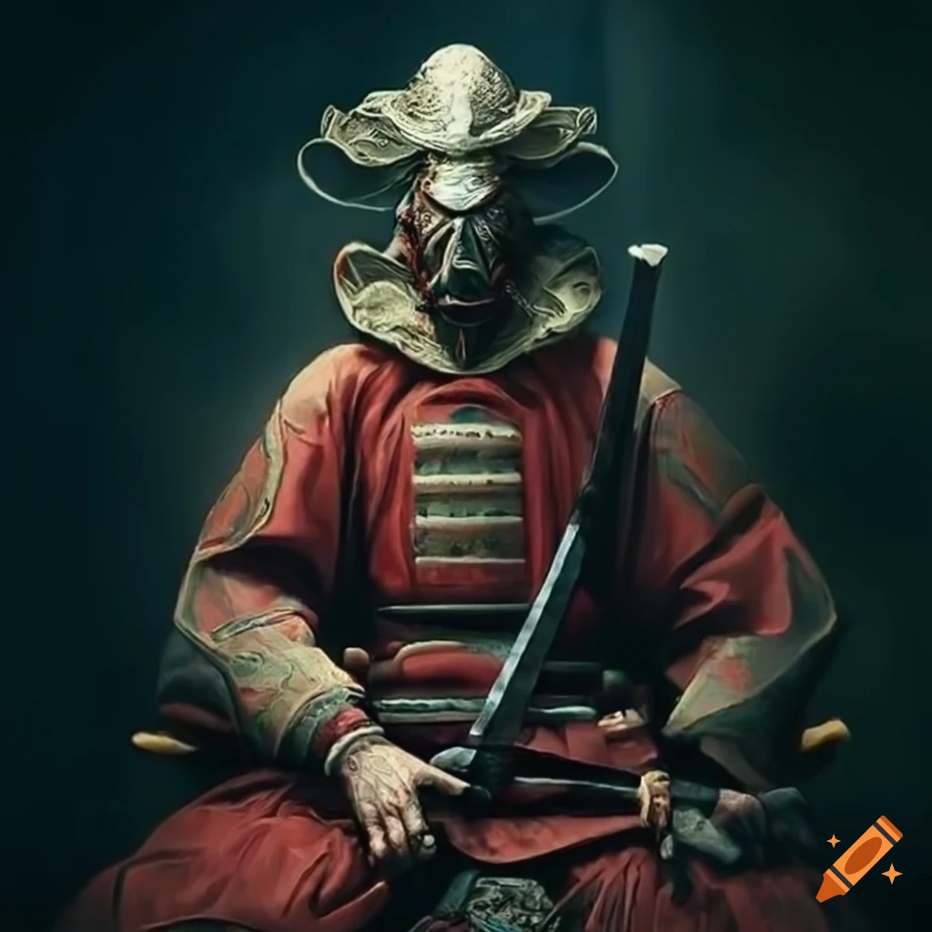 Hyperrealistic artwork of a samurai unsheathing his sword on Craiyon