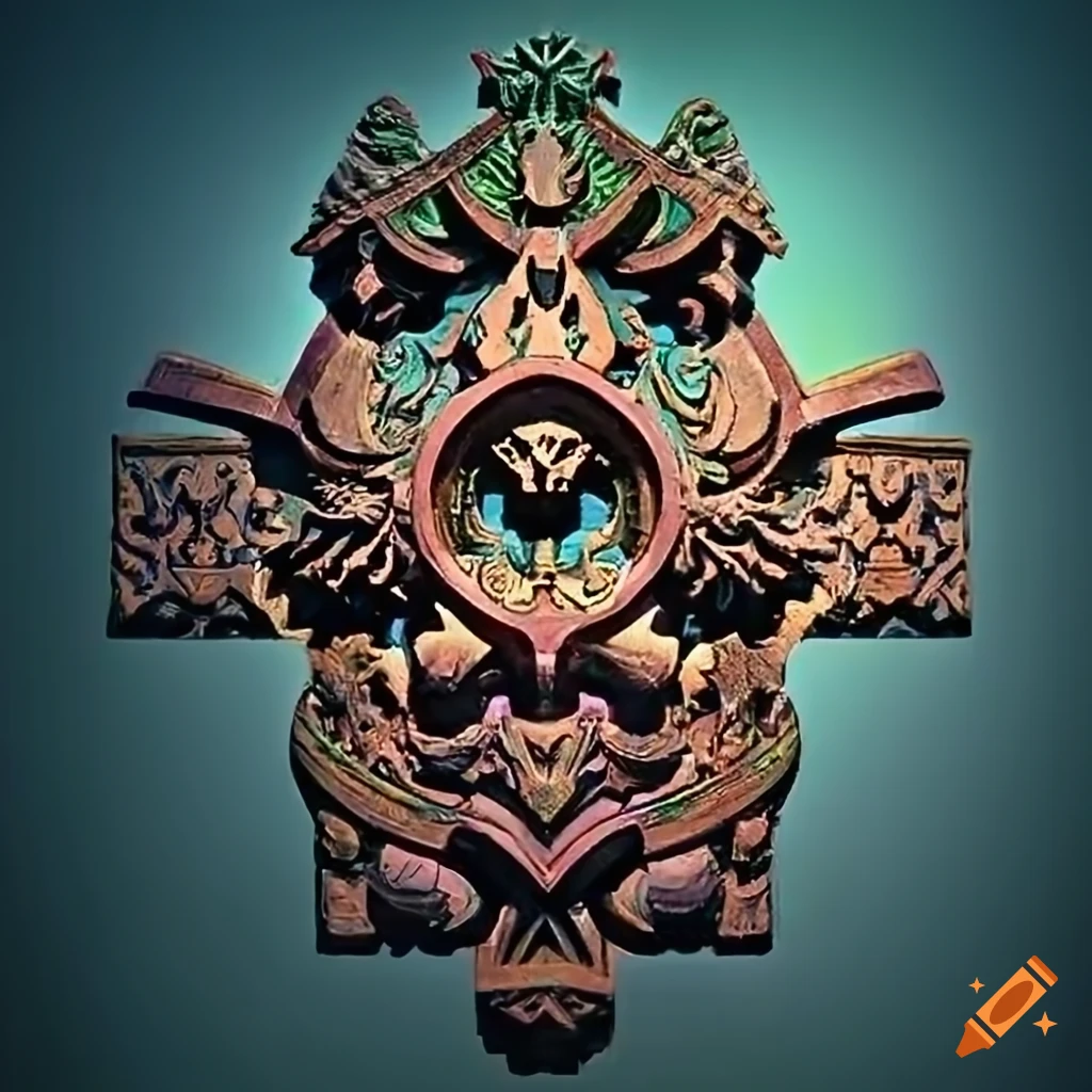 High-definition architectural stave carving artwork