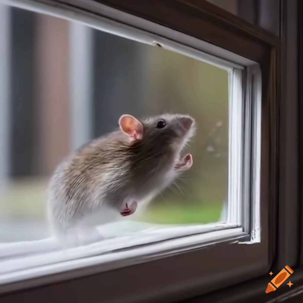 Rat jumping through a window on Craiyon