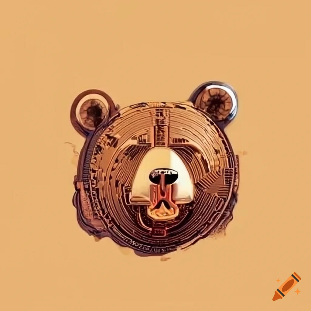 Bitcoin with a bear symbol