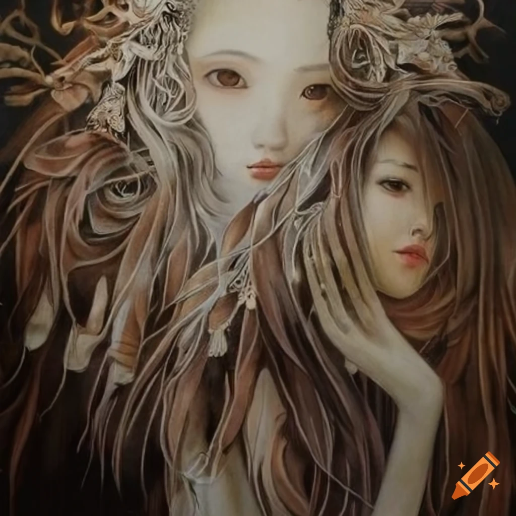 Intricately detailed painting by fuyuko matsui