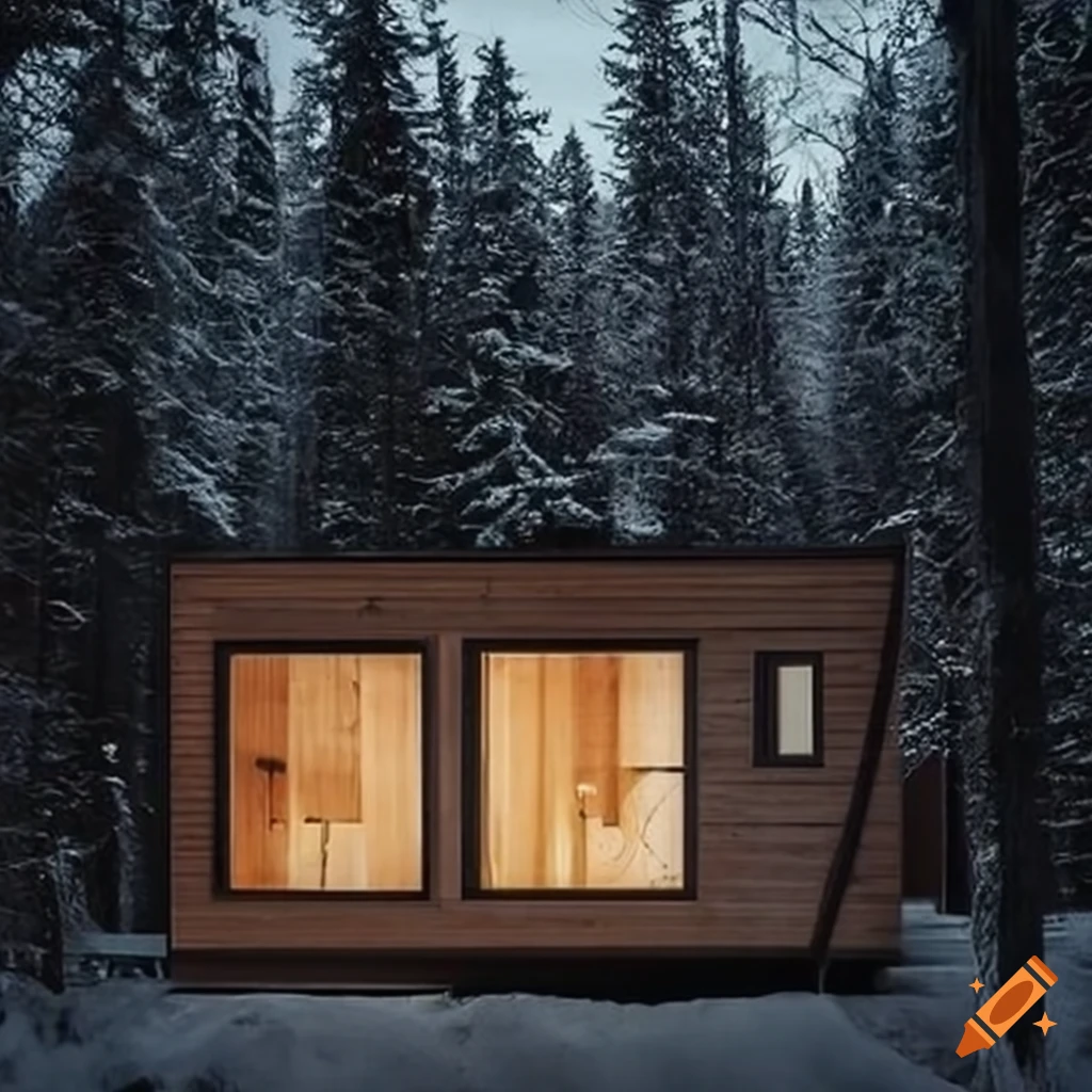Cozy minimal cabin architecture