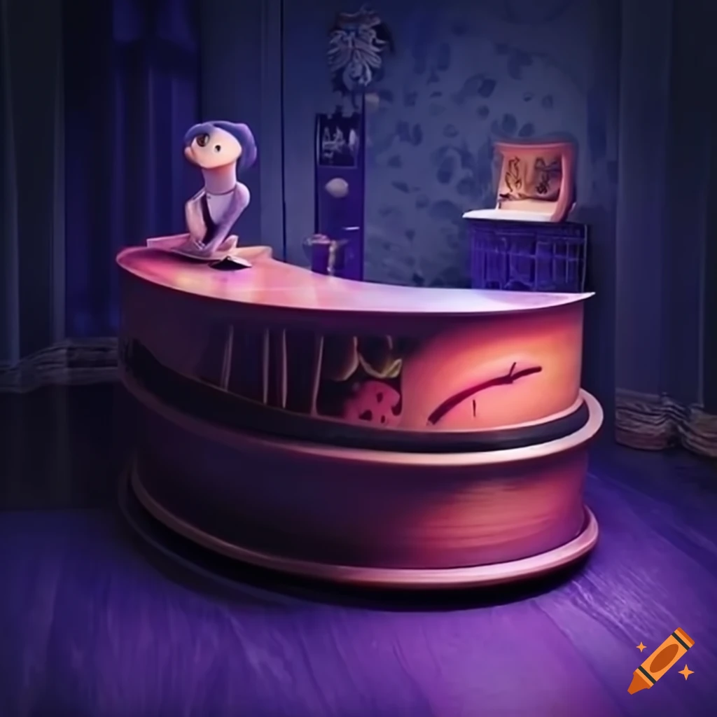 Reception desk inspired by coraline movie on Craiyon
