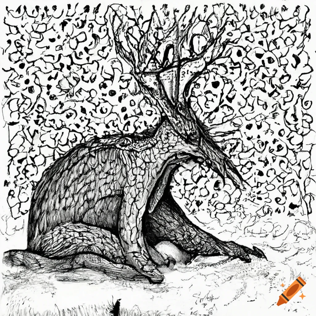 Ink drawings of mystical creatures in edward gorey style