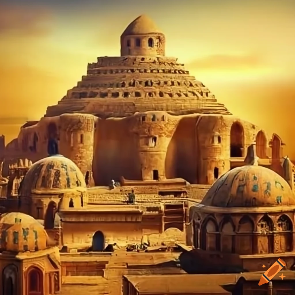Mesmerizing fantasy city in ancient Sasanian style on Craiyon