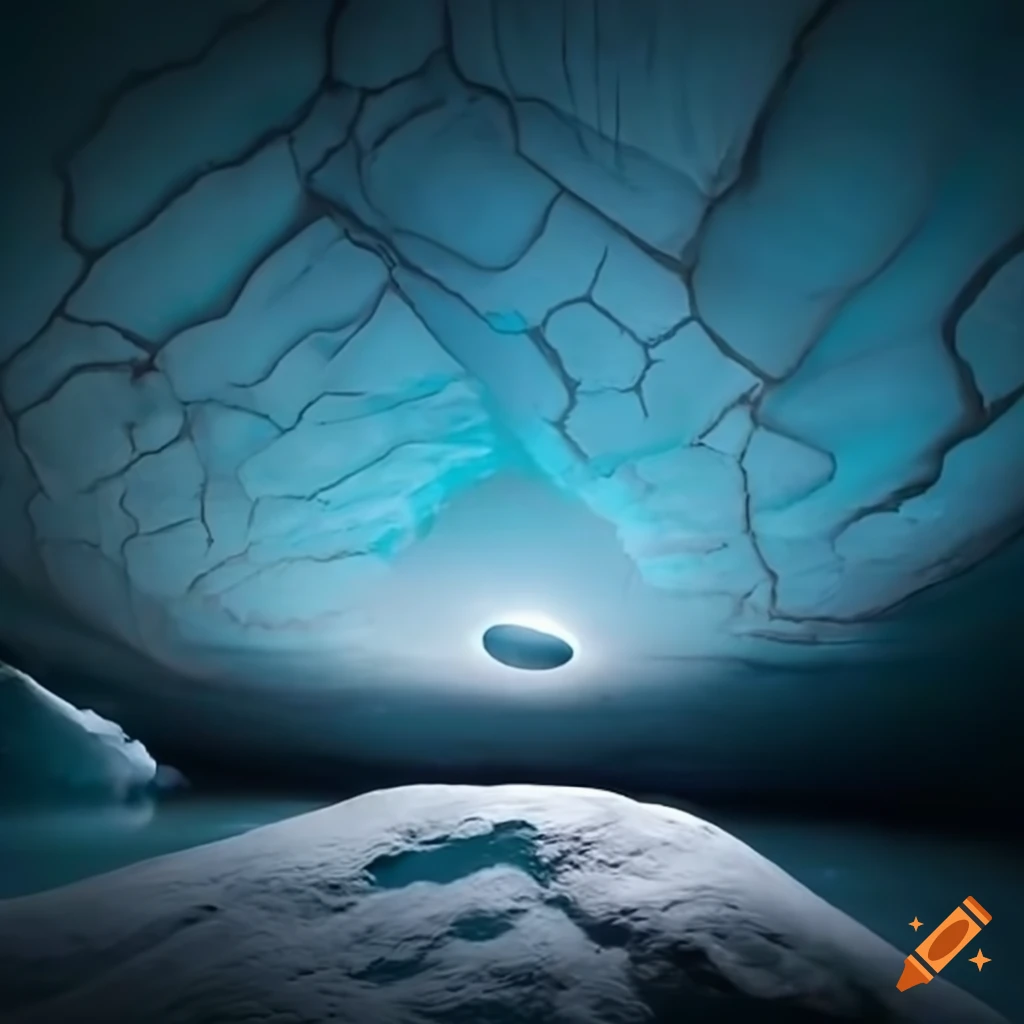 Image of a planet with ice caves