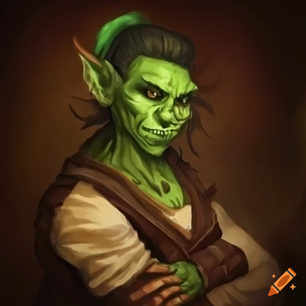 Female goblin wearing a cloak on Craiyon