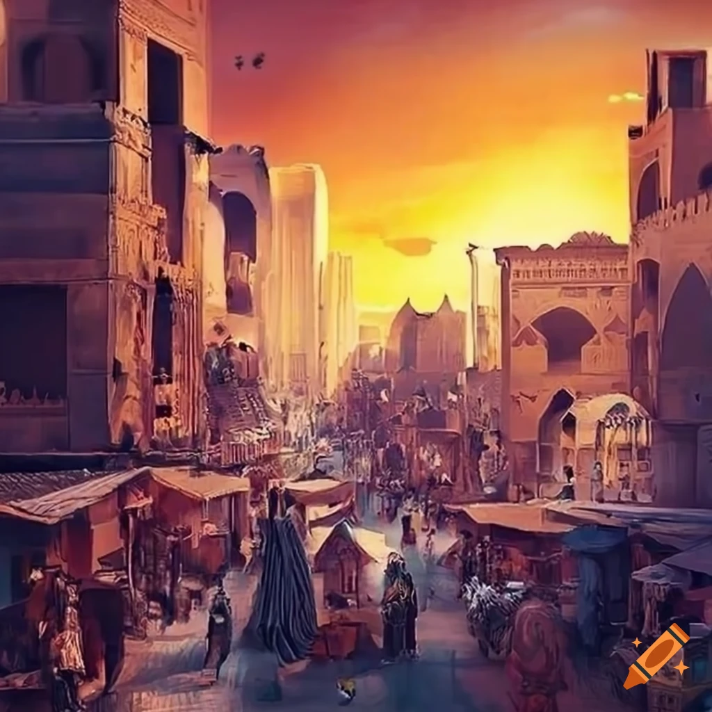 Mesmerizing crowded persian arabian bazaar on Craiyon