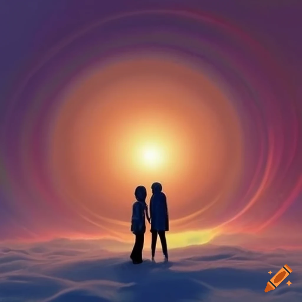 Romantic star shower under a multicolor glowing sky on Craiyon