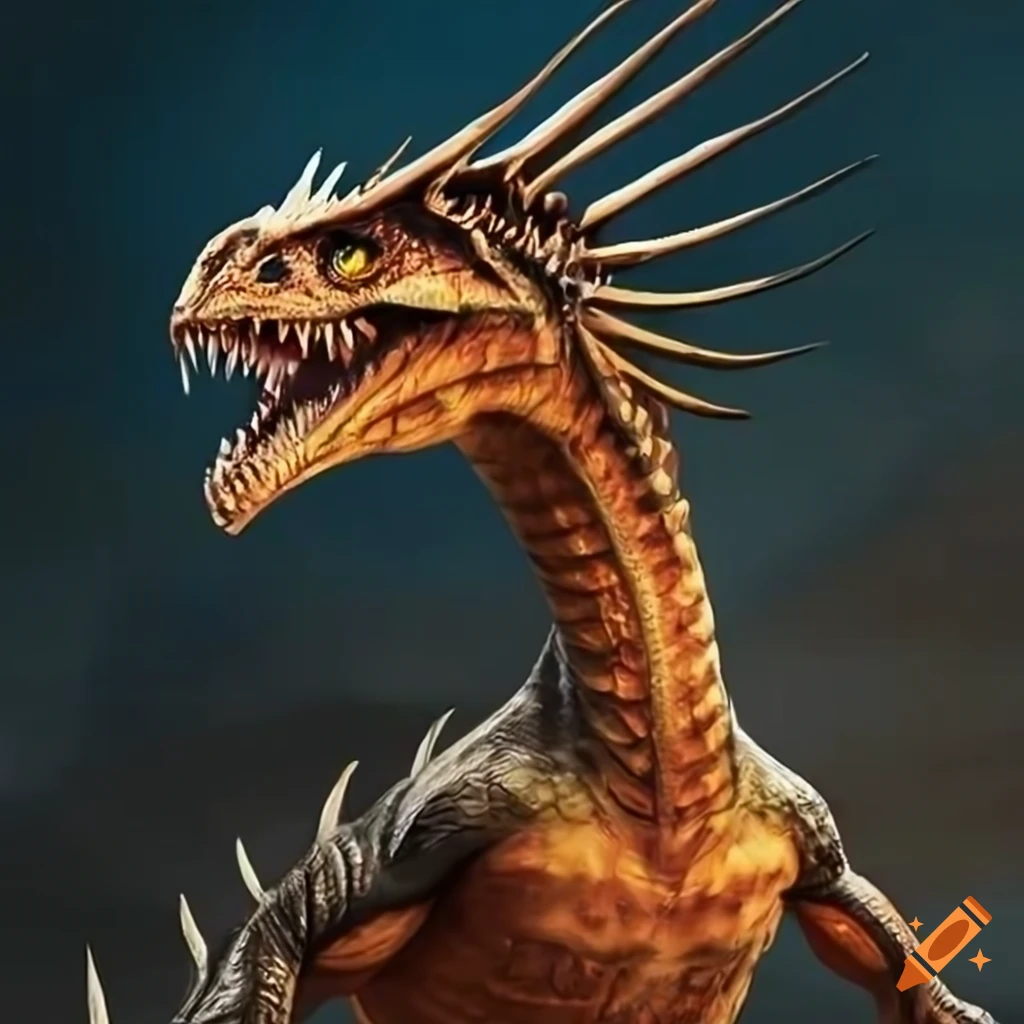 Detailed illustration of a prehistoric dragon