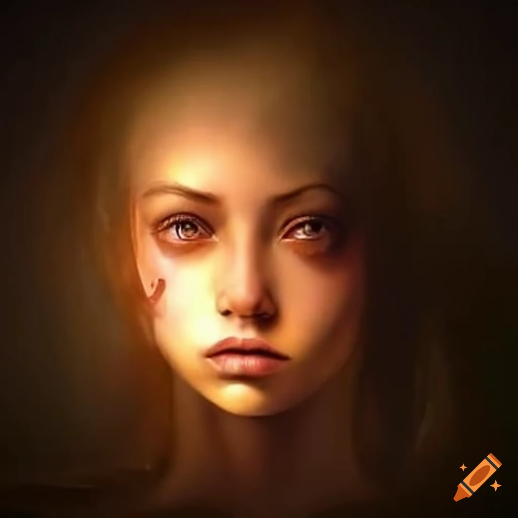 Sad woman with a depressed expression in hyper-realistic style on Craiyon