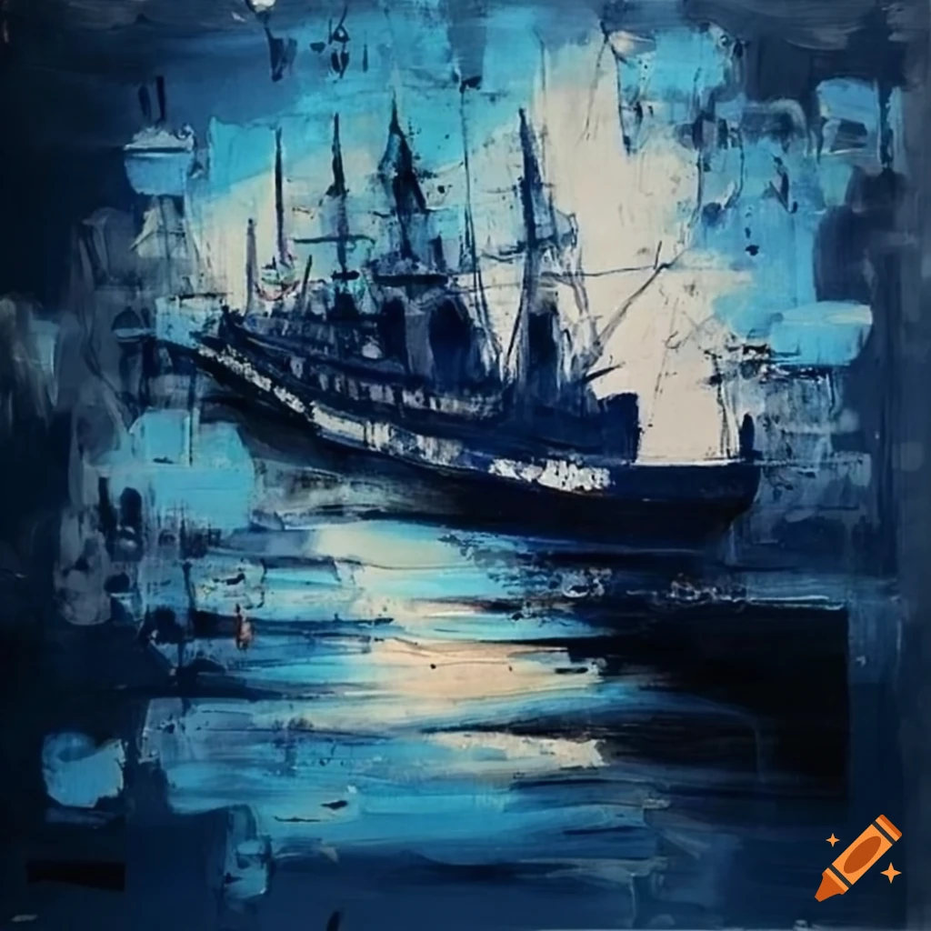 Abstract painting inspired by the merchant navy on Craiyon