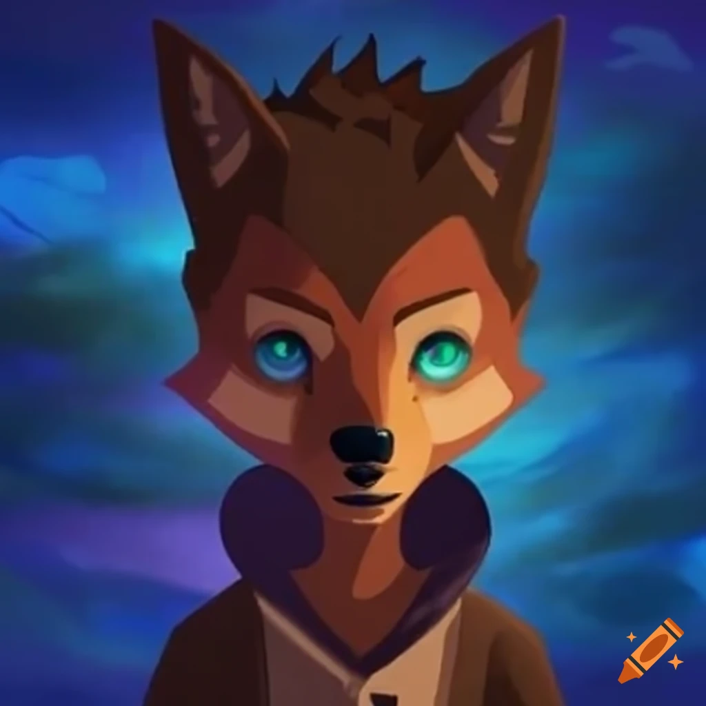 Animated wolf illustration on Craiyon