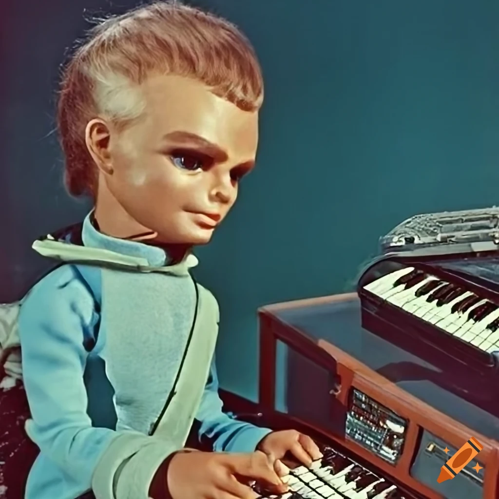 Colored photo of a child with a synthesizer in thunderbirds tv show ...