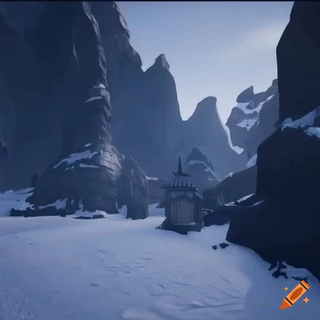 Unreal engine 5 snowy mountain scene