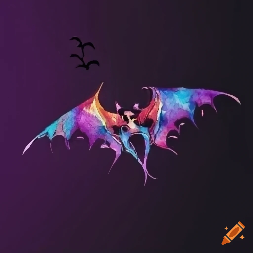 Black vector tattoo design of multiple bats on Craiyon