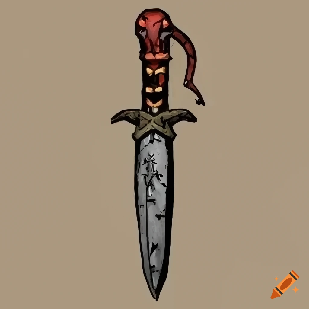 Fantasy artwork of a poison snake-themed dagger on Craiyon