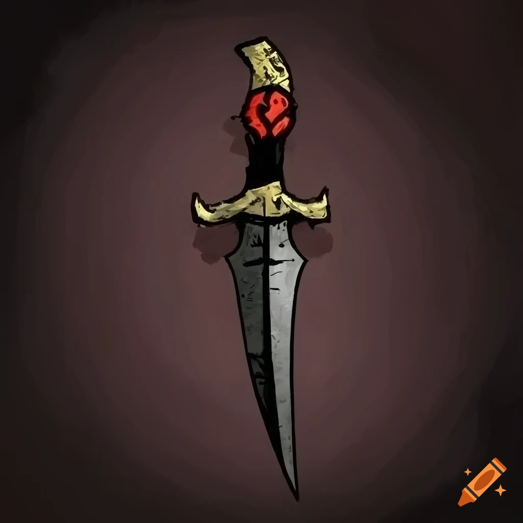 Dagger with a crow-themed design on Craiyon