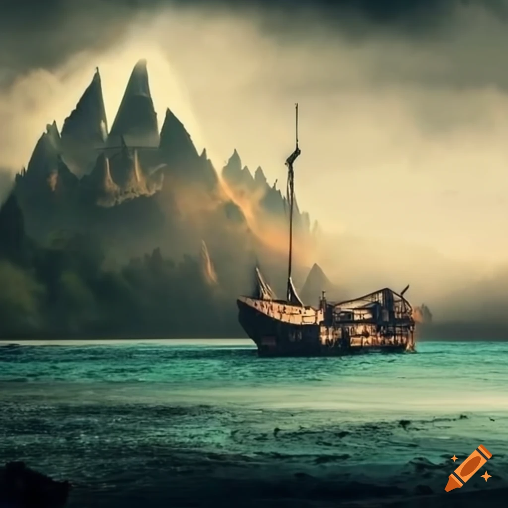 Surreal Steampunk Scene With Machines And Crabs On The Beach On Craiyon