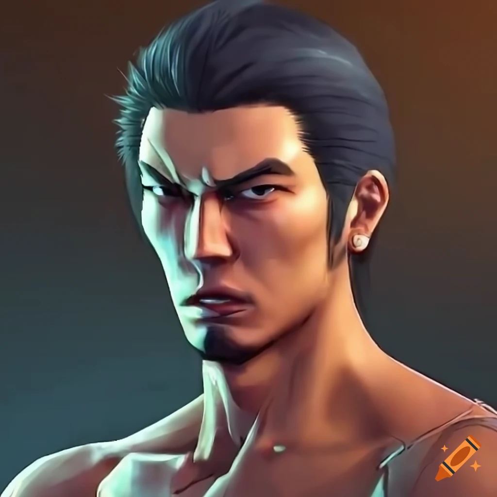 Image of Akira Nishikiyama punching Kiryu Kazuma on Craiyon