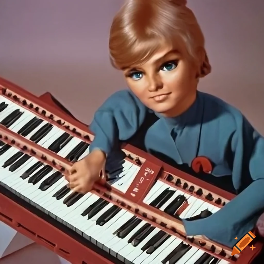 Retro colored photo of a child with a synthesizer in Thunderbirds TV ...