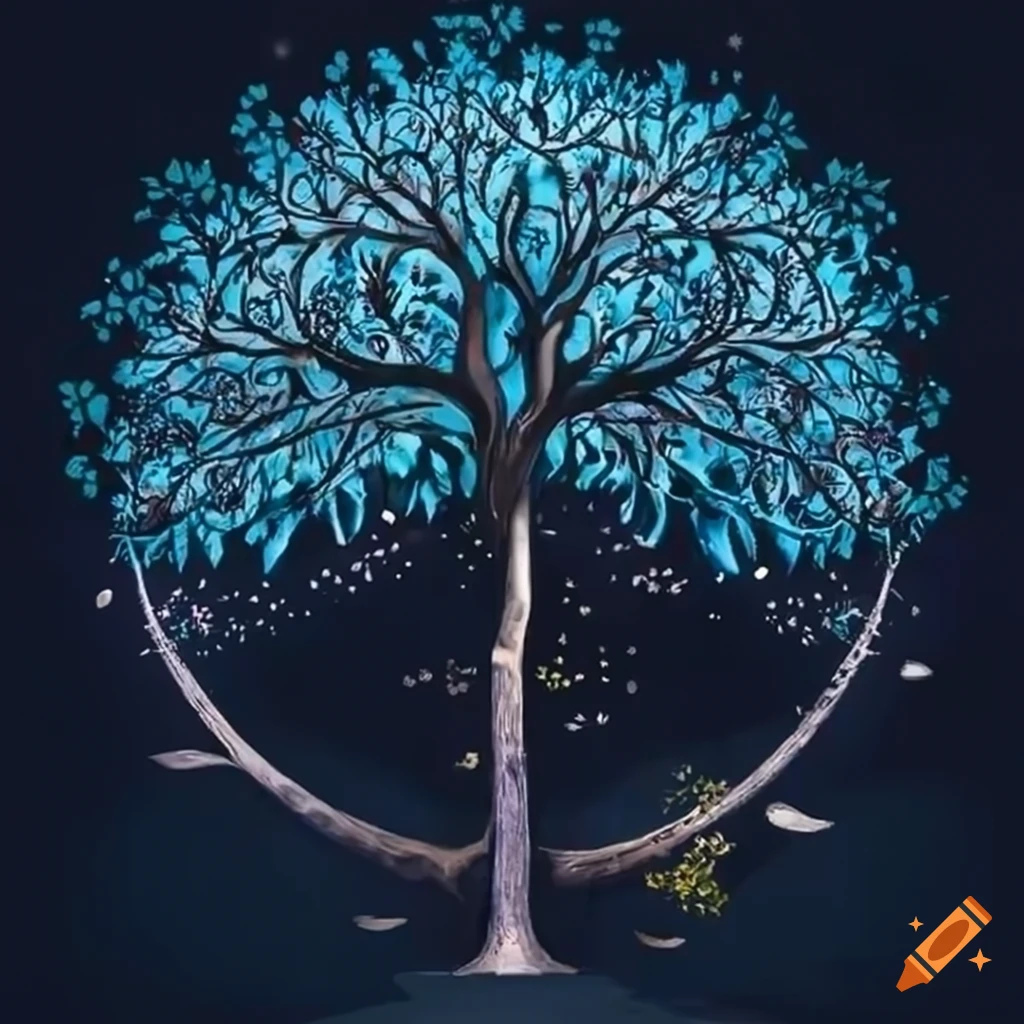 Tim white-style depiction of the tree of life