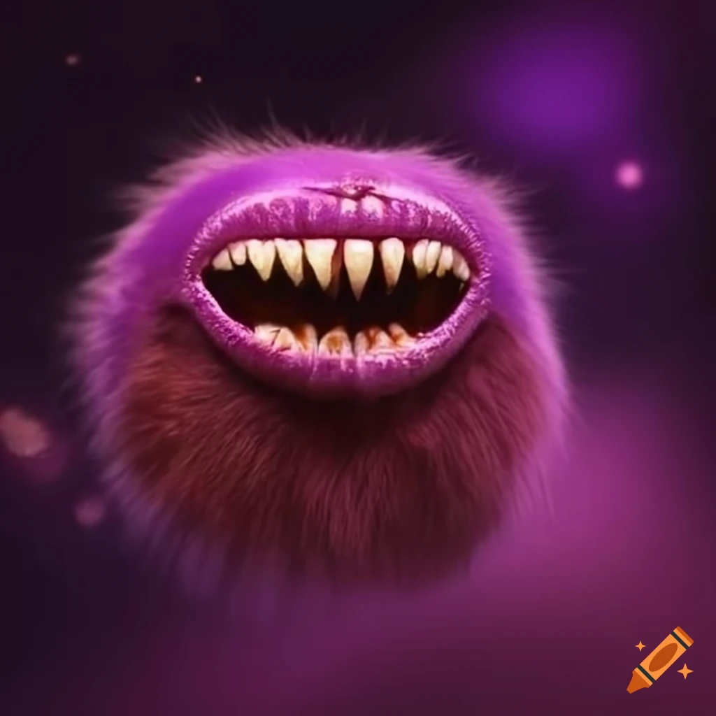 Illustration of a purple furball character named maw