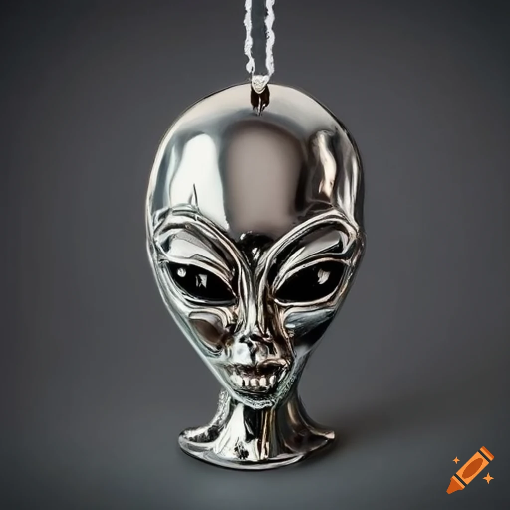 White alien with a silver chain on Craiyon